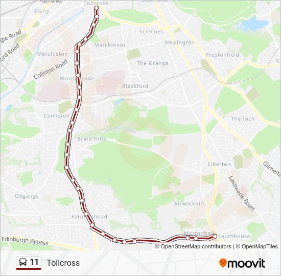 11 Route: Schedules, Stops & Maps - Tollcross (Updated)
