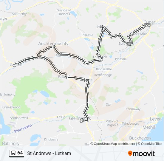 64 Route: Schedules, Stops & Maps - Cupar (Updated)