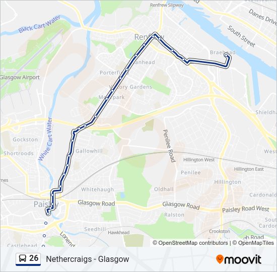 26 Route: Schedules, Stops & Maps - Braehead Shopping Centre (Updated)