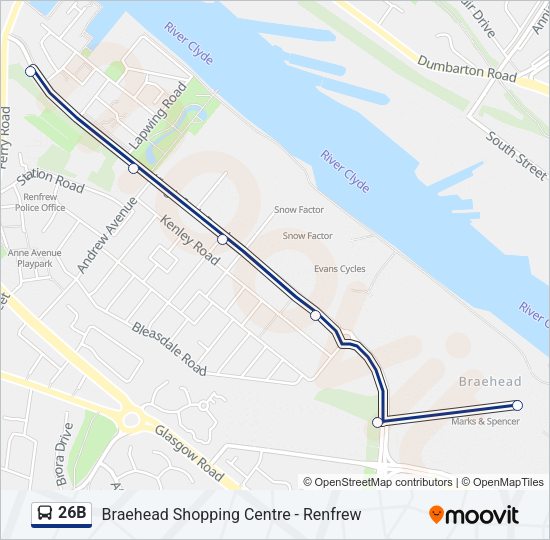 26B Route: Schedules, Stops & Maps - Braehead Shopping Centre (Updated)