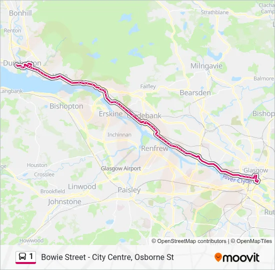 1 Route: Schedules, Stops & Maps - Glasgow (Updated)