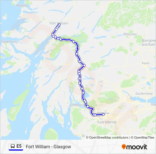 E5 Route: Schedules, Stops & Maps - Glasgow (Updated)
