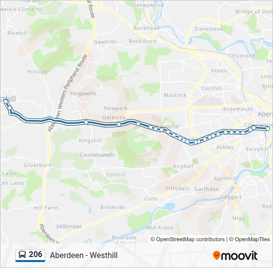 206 Route: Schedules, Stops & Maps - Westhill (Updated)