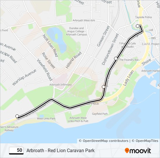 50 Route: Schedules, Stops & Maps - Arbroath (Updated)