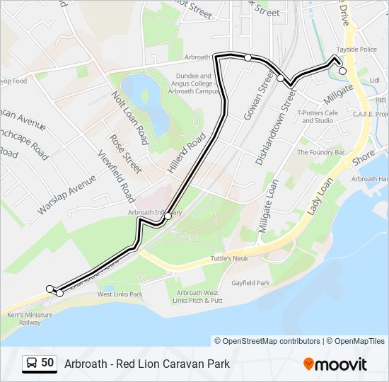 50 Route: Schedules, Stops & Maps - Arbroath (Updated)