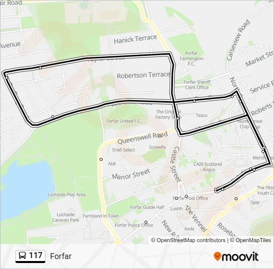 117 Route: Schedules, Stops & Maps - Forfar (Updated)