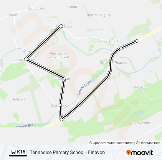 k15 Route: Schedules, Stops & Maps - Tannadice (Updated)