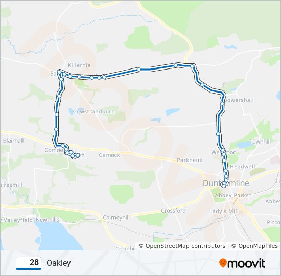 28 Route: Schedules, Stops & Maps - Oakley (Updated)