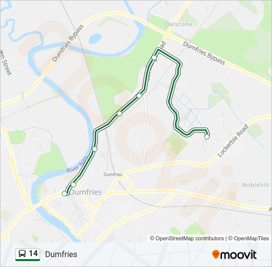 14 Route: Schedules, Stops & Maps - Dumfries (Updated)