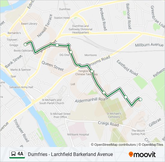4a Route: Schedules, Stops & Maps - Larchfield (Updated)