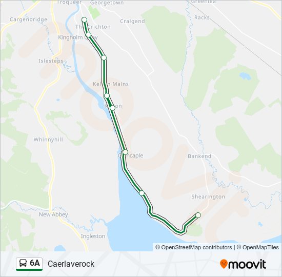 6a Route: Schedules, Stops & Maps - Caerlaverock (Updated)