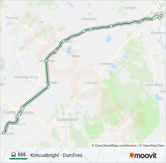 555 Route: Schedules, Stops & Maps - Rhonehouse (Updated)