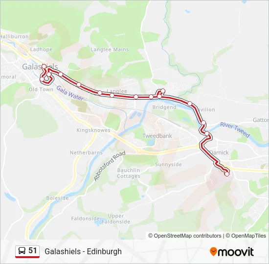 51 Route: Schedules, Stops & Maps - Borders General Hospital (Updated)