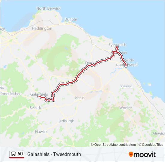 60 Route: Schedules, Stops & Maps - Berwick-Upon-Tweed (Updated)