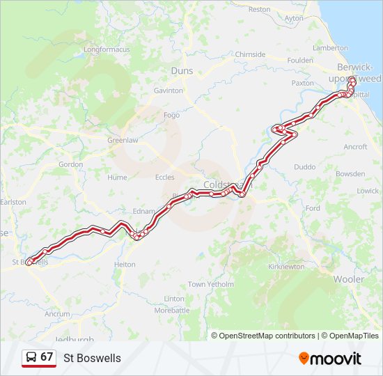 67 Route: Schedules, Stops & Maps - St Boswells (Updated)