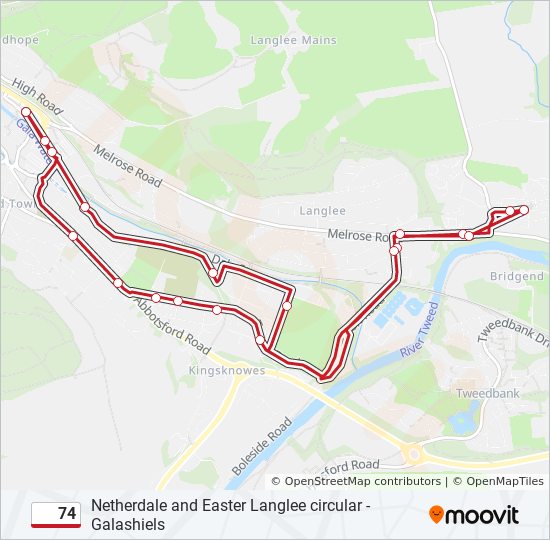 74 Route: Schedules, Stops & Maps - Galashiels (Updated)