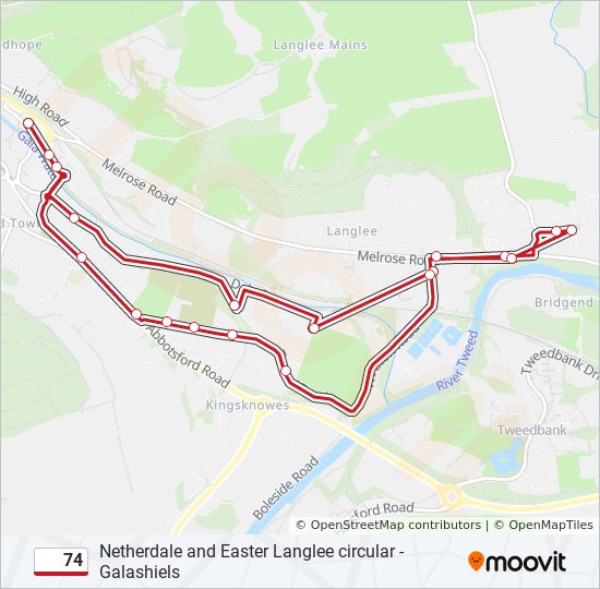 74 Route: Schedules, Stops & Maps - Galashiels (Updated)