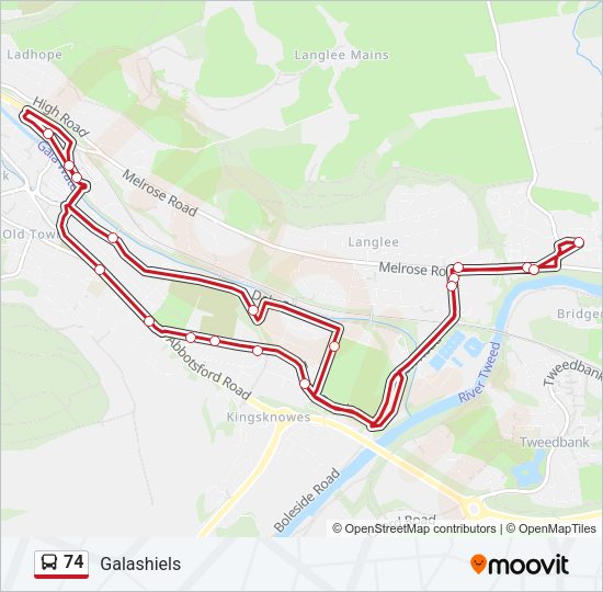 74 Route: Schedules, Stops & Maps - Galashiels (Updated)