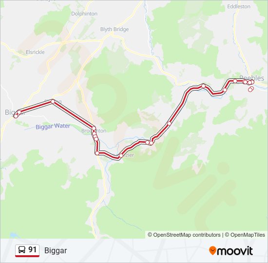 91 Route: Schedules, Stops & Maps - Biggar (Updated)