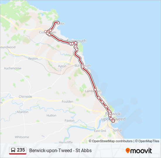 235 Route: Schedules, Stops & Maps - Berwick-Upon-Tweed (Updated)