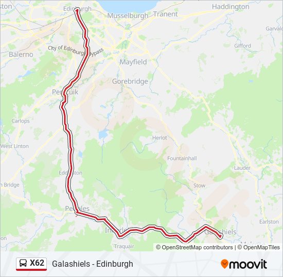 x62 Route: Schedules, Stops & Maps - Edinburgh (Updated)