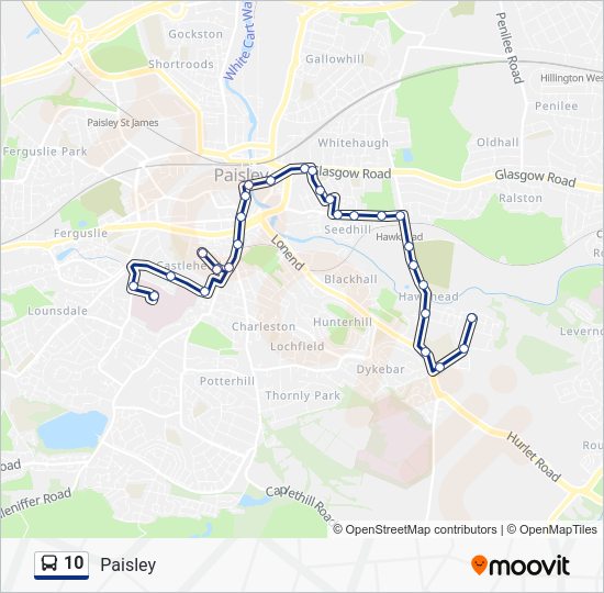 10 Route: Schedules, Stops & Maps - Paisley (Updated)