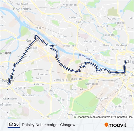 26 Route: Schedules, Stops & Maps - Glasgow (Updated)