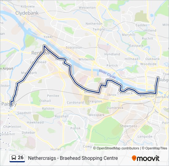 26 Route: Schedules, Stops & Maps - Glasgow (Updated)