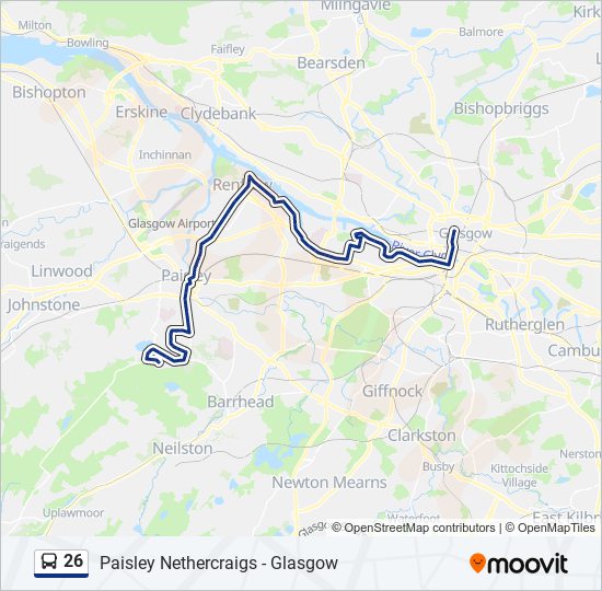 26 Route: Schedules, Stops & Maps - Nethercraigs (Updated)