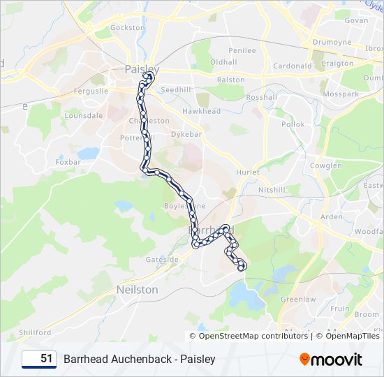 51 Route: Schedules, Stops & Maps - Paisley (Updated)