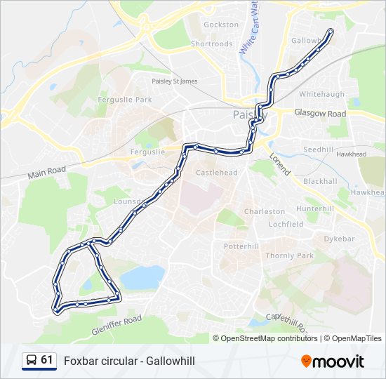 61 Route: Schedules, Stops & Maps - Paisley (Updated)