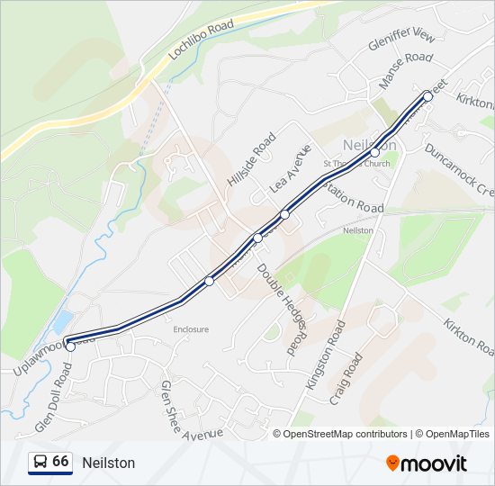 66 Route: Schedules, Stops & Maps - Neilston (Updated)