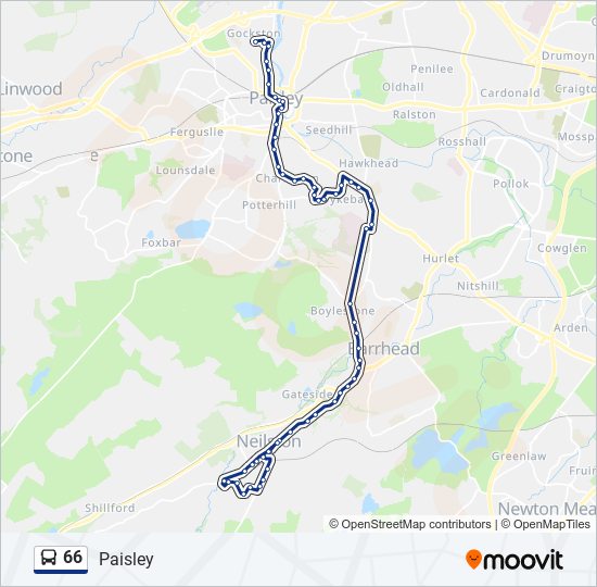 66 Route: Schedules, Stops & Maps - Paisley (Updated)