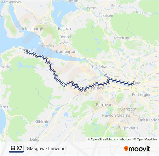 X7 Route: Schedules, Stops & Maps - Greenock (Updated)
