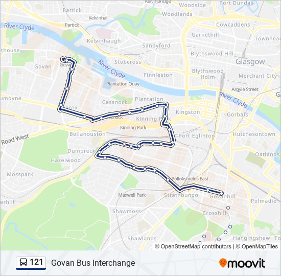 121 Route: Schedules, Stops & Maps - Govan Bus Interchange (Updated)