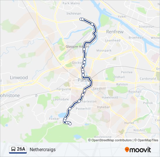26a Route: Schedules, Stops & Maps - Nethercraigs (Updated)