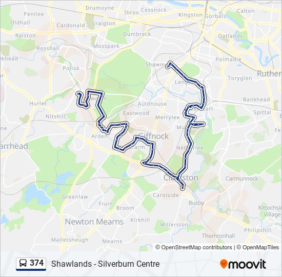 374 Route: Schedules, Stops & Maps - Shawlands (Updated)