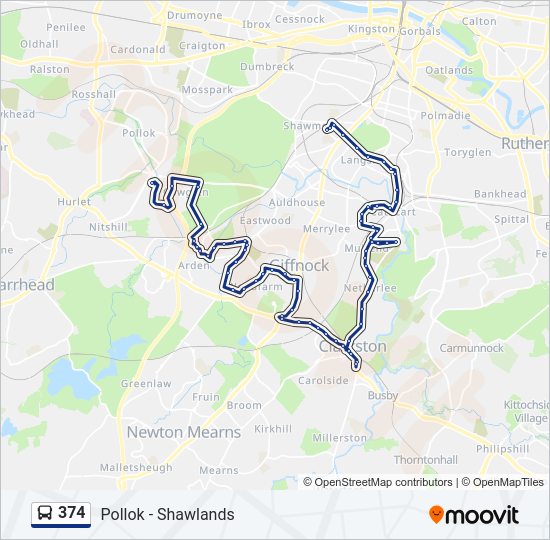 374 Route: Schedules, Stops & Maps - Shawlands (Updated)