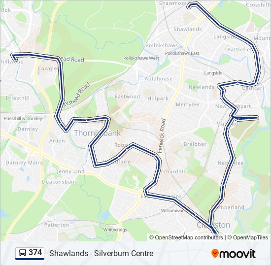 374 Route: Schedules, Stops & Maps - Pollok (Updated)