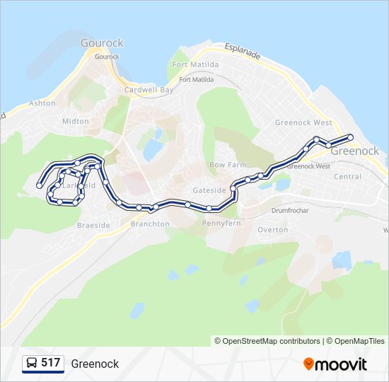 517 Route: Schedules, Stops & Maps - Greenock (Updated)