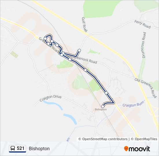 521 Route: Schedules, Stops & Maps - Bishopton (Updated)