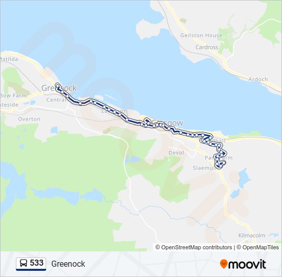 533 Route: Schedules, Stops & Maps - Greenock (Updated)