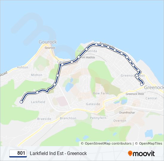 801 Route: Schedules, Stops & Maps - Greenock (Updated)