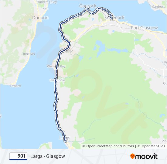 901 Route: Schedules, Stops & Maps - Greenock (Updated)