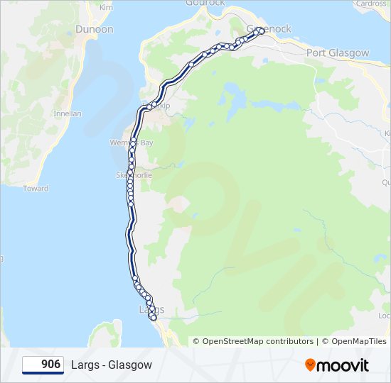 906 Route: Schedules, Stops & Maps - Greenock (Updated)
