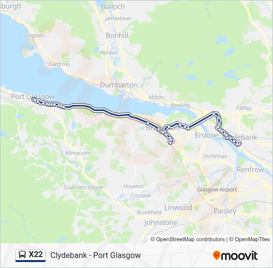 X22 Route: Schedules, Stops & Maps - Port Glasgow (Updated)