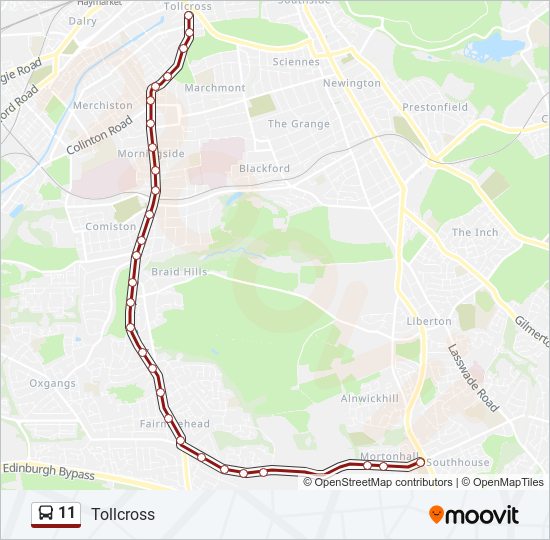 11 Route: Schedules, Stops & Maps - Tollcross (Updated)