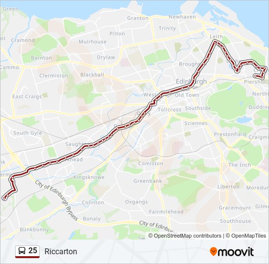 25 Route: Schedules, Stops & Maps - Riccarton (Updated)