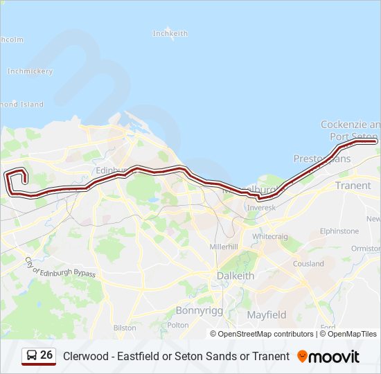 26 Route: Schedules, Stops & Maps - Seton Sands (Updated)