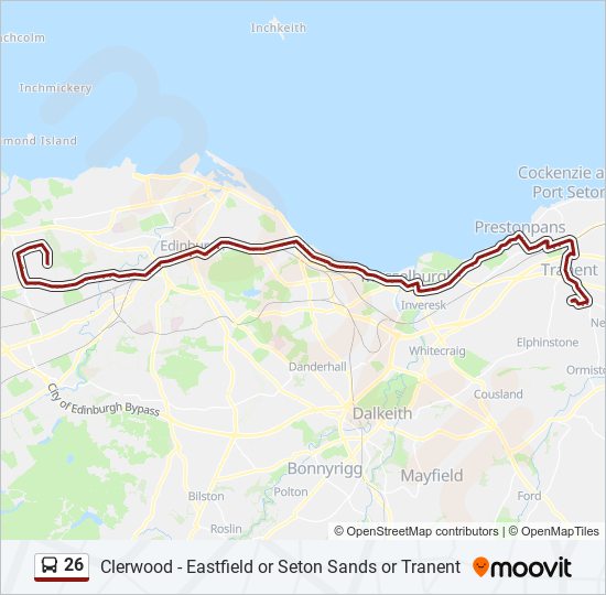 26 Route: Schedules, Stops & Maps - Tranent (Updated)